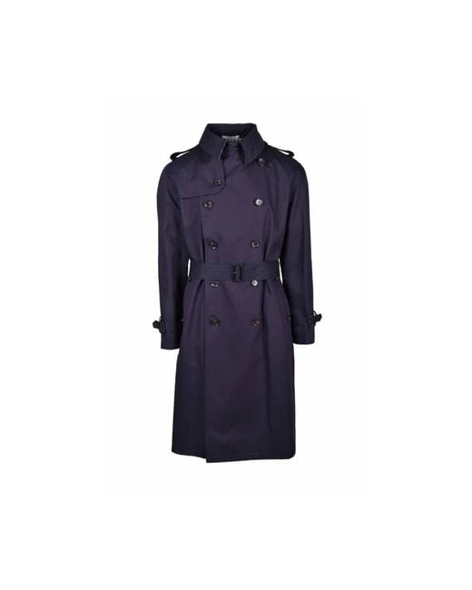 Aquascutum Trench Coats in Blue for Men | Lyst
