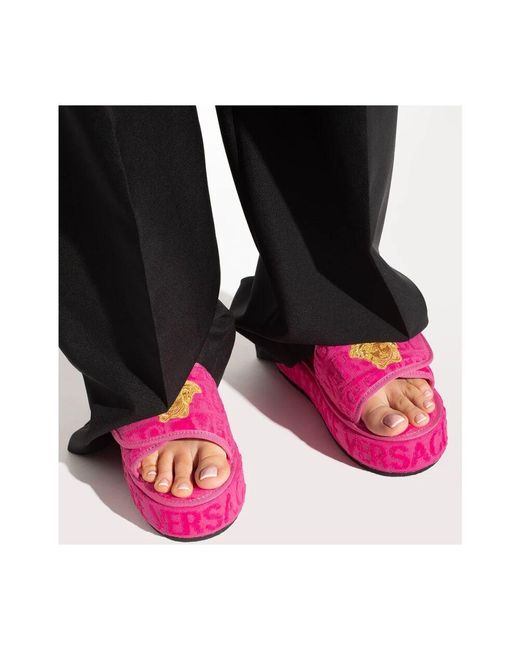 Versace Sliders in Pink | Lyst