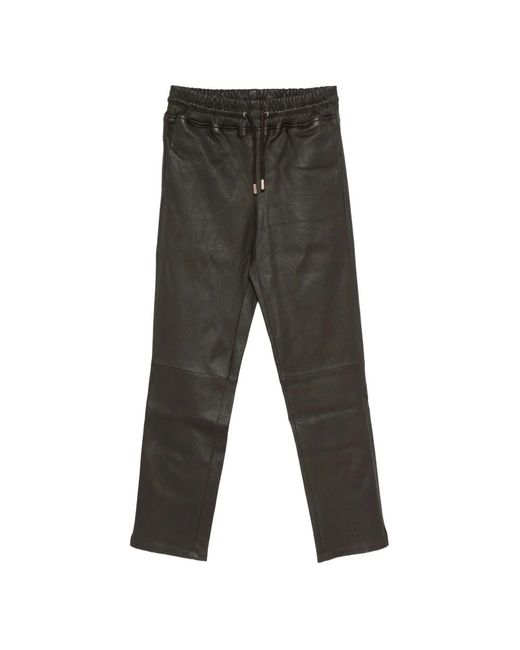 Studio AR by ARMA Leather Trousers in Grey | Lyst UK
