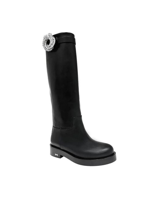 Mach & Mach High Boots in Black | Lyst