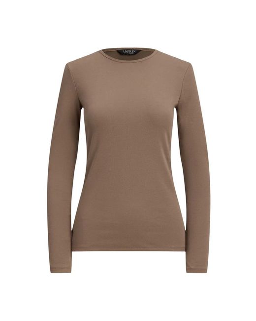 Ralph Lauren Long Sleeve T-Shirts in Brown | Lyst UK