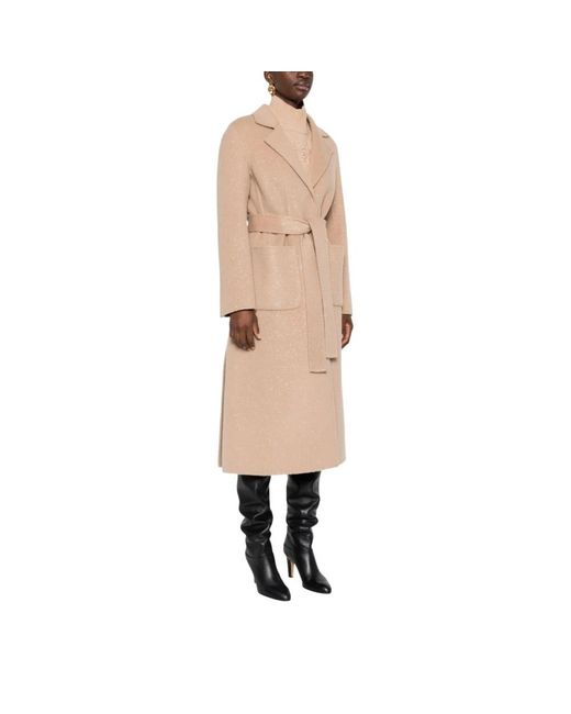 Ermanno Scervino Belted Coats in Natural | Lyst UK