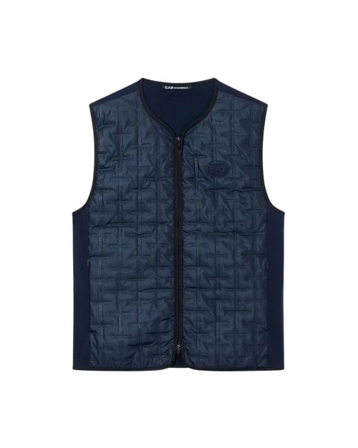 EA7 Waistcoats in Blue for Men | Lyst