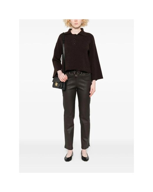 Studio AR by ARMA Leather Trousers in Grey | Lyst UK