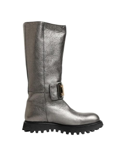 Dolce & Gabbana High Boots in Grey for Men | Lyst UK