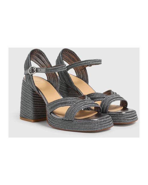 Castañer High Heel Sandals in Gray | Lyst Castañer High Heel Sandals in Gray | Lyst