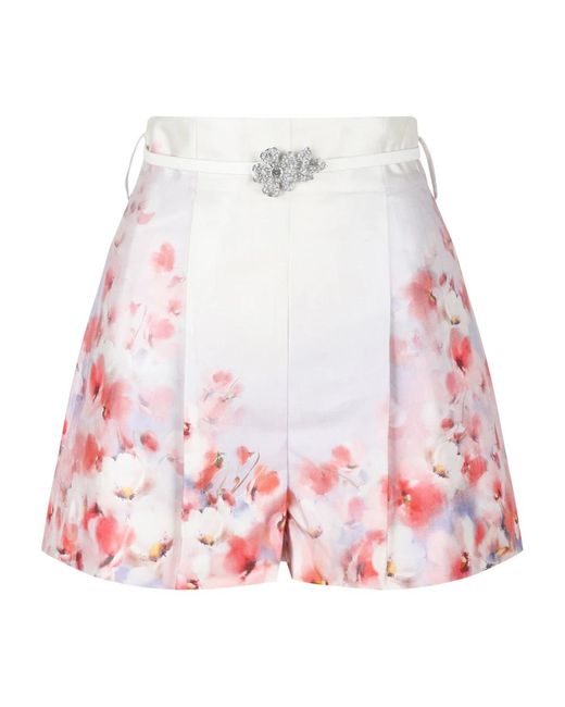 Zimmermann Short Shorts in Red | Lyst UK