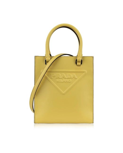 Prada Handbags in Yellow | Lyst