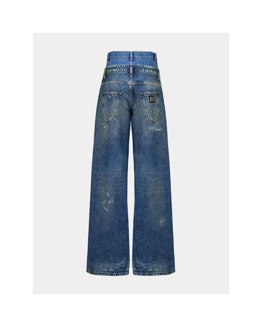 Dolce & Gabbana Wide Jeans in Blue | Lyst UK