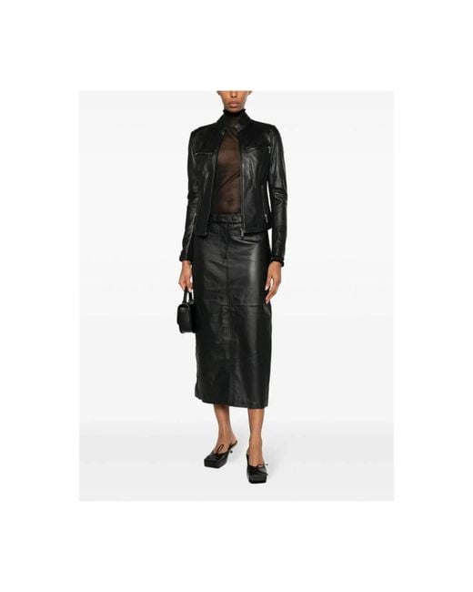 Studio AR by ARMA Leather Skirts in Black | Lyst