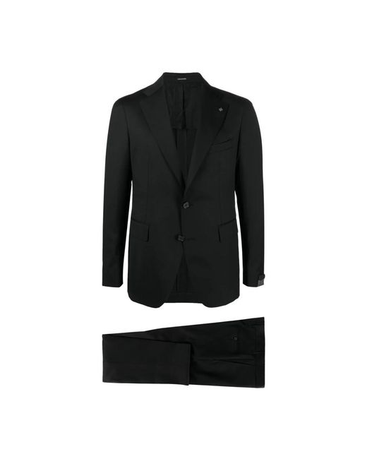 Tagliatore Single Breasted Suits in Black for Men | Lyst UK