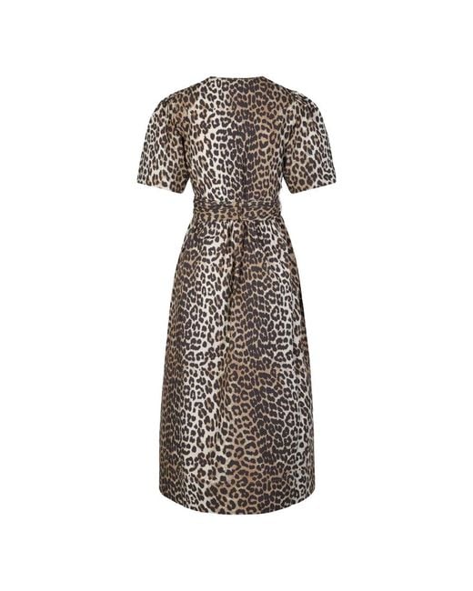 Ganni Midi Dresses in Natural | Lyst UK