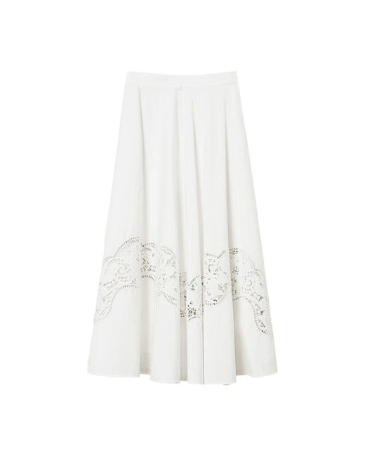Twinset Midi Skirts in White | Lyst