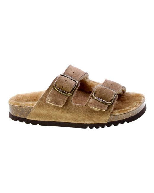 Scholl Sliders in Brown | Lyst