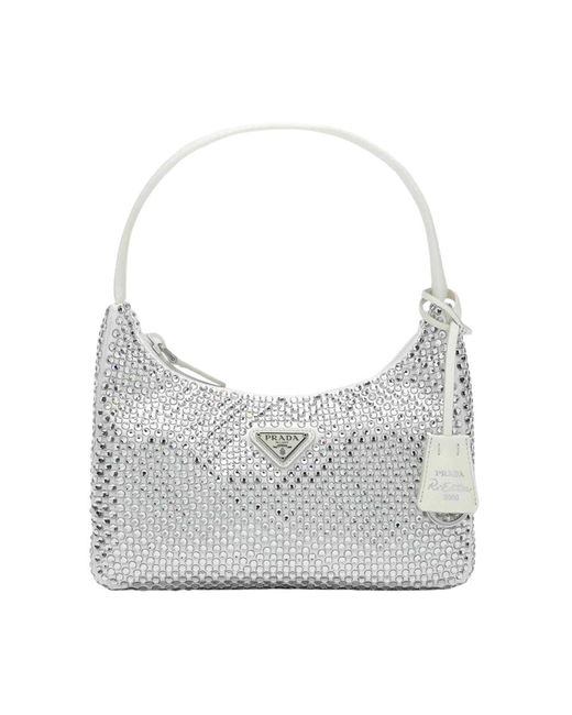 Prada Handbags in Gray | Lyst