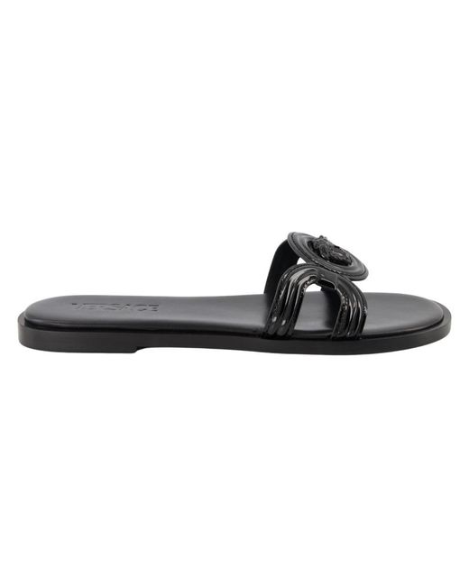 Versace Sliders in Black | Lyst