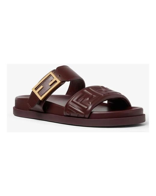 Fendi Sliders in Brown | Lyst UK