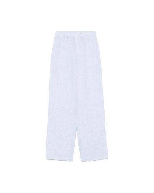 Riviera Wide Trousers in White | Lyst UK