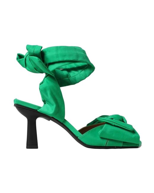 Ganni High Heel Sandals in Green | Lyst
