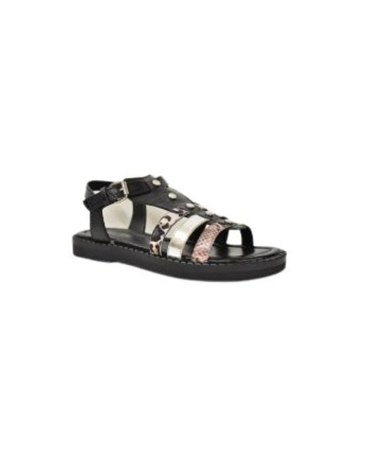 Janet & Janet Flat Sandals in Black | Lyst UK