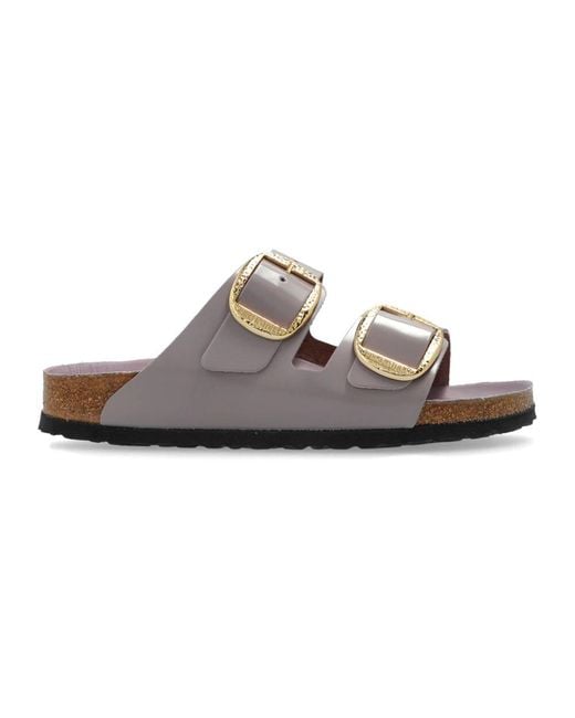 Birkenstock Sliders in Brown | Lyst