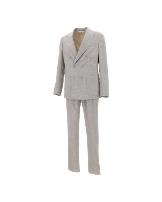 Eleventy Double Breasted Suits in Grey for Men | Lyst UK