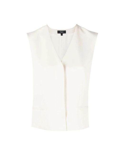Theory Vests in White | Lyst