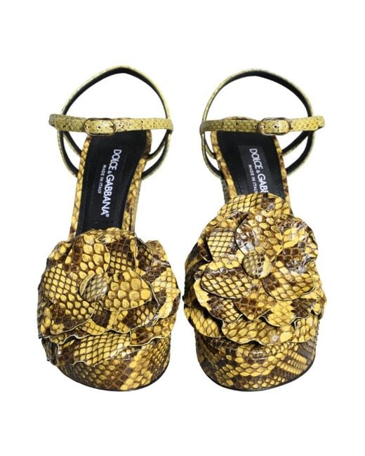 Dolce & Gabbana High Heel Sandals in Metallic | Lyst UK