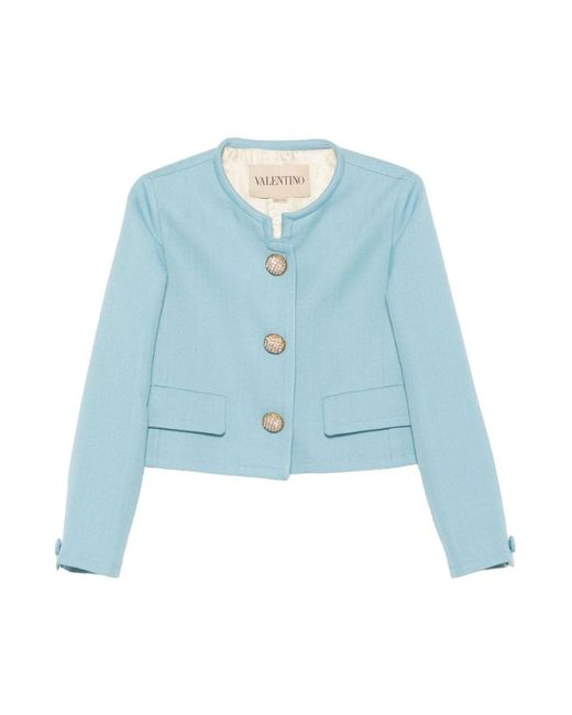 Valentino Light Jackets in Blue | Lyst UK