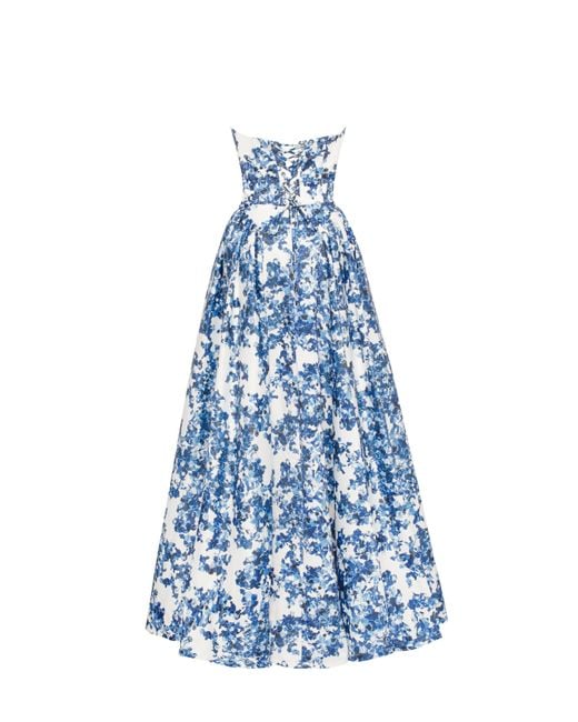Milla Ravishing Hydrangea Corset Maxi Dress, Garden in Blue | Lyst