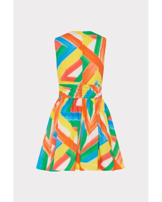 MILLY Nikki Multi Stripe Poplin Mini Dress in White | Lyst
