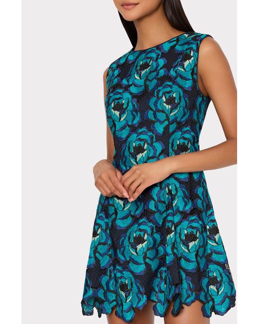 MILLY Blue Blossom Mini Dress | Lyst