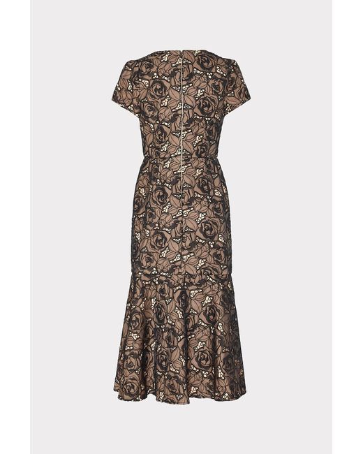 MILLY Tahlia Rose Mesh Embroidered Dress in Black | Lyst