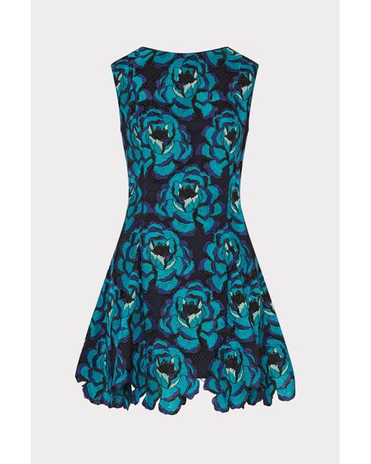 MILLY Blue Blossom Mini Dress | Lyst