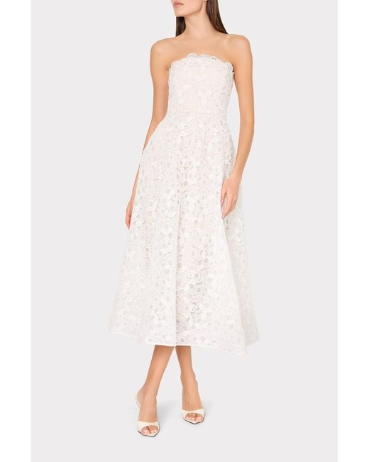 MILLY Petunia Lace Gown in White | Lyst