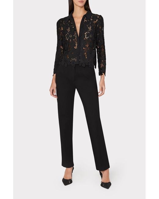 MILLY June Roja Lace Top in Black | Lyst