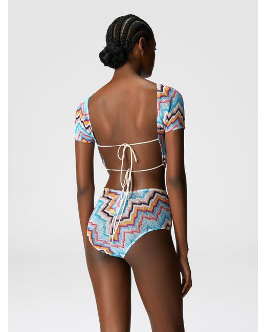 Missoni Bikini With T-Shirt Top And Zig Zag Pattern in White | Lyst