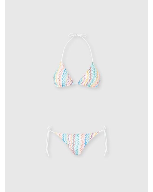 Missoni Classic Bikini With Zig Zag Pattern in White | Lyst