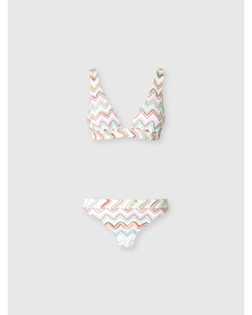 Missoni 3D Lamé Zigzag Bikini in White | Lyst