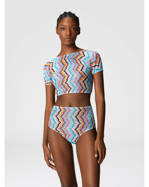Missoni Bikini With T-Shirt Top And Zig Zag Pattern in White | Lyst