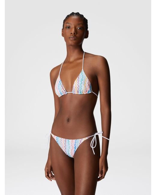 Missoni Classic Bikini With Zig Zag Pattern in White | Lyst