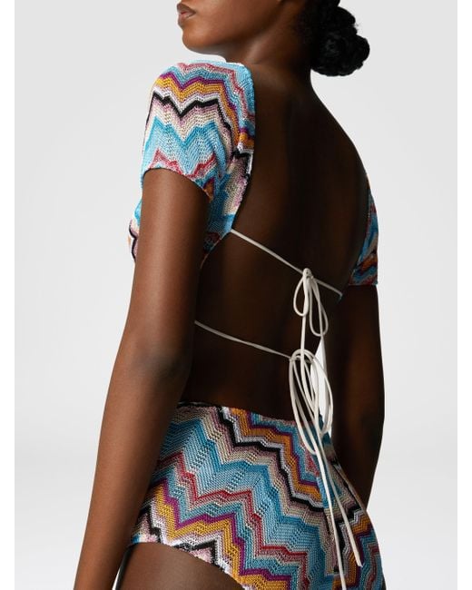 Missoni Bikini With T-Shirt Top And Zig Zag Pattern in White | Lyst