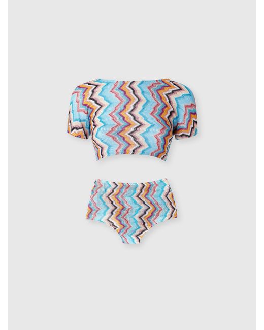 Missoni Bikini With T-Shirt Top And Zig Zag Pattern in White | Lyst