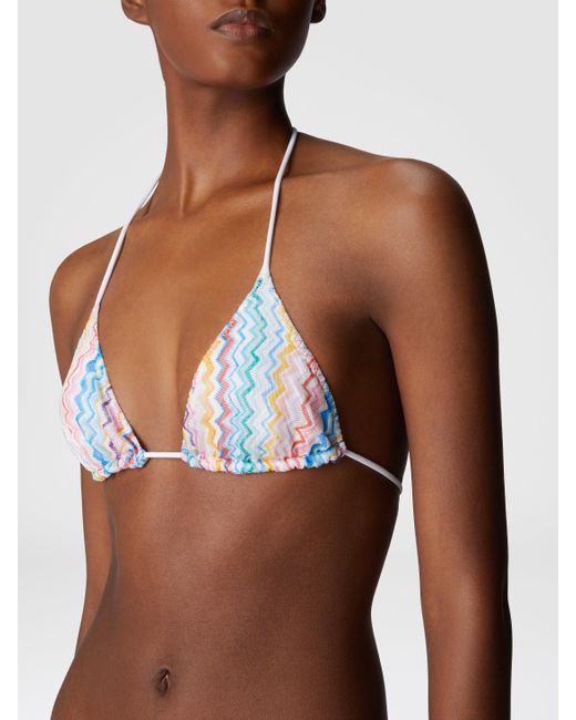 Missoni Classic Bikini With Zig Zag Pattern in White | Lyst