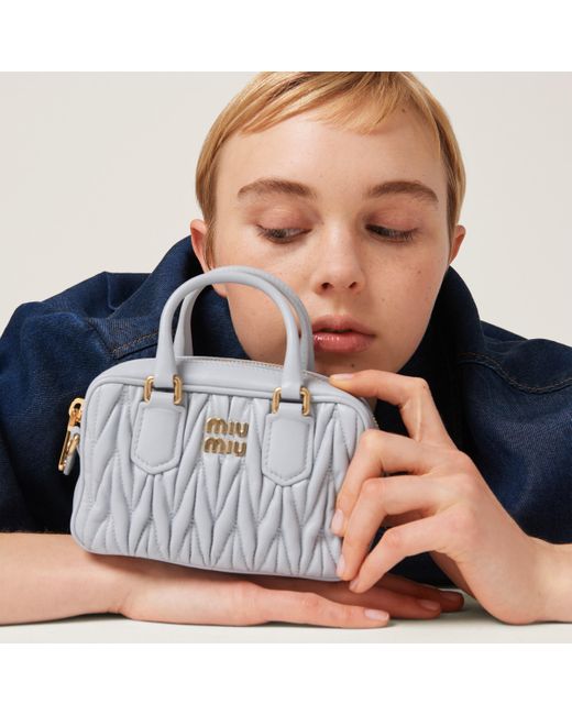 Miu Miu Arcadie Matelassé Nappa Leather Mini-bag in Blue | Lyst Miu Miu Arcadie Matelassé Nappa Leather Mini-bag in Blue | Lyst