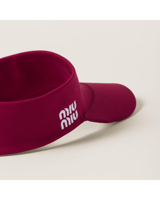 Miu Miu Nylon Visor With Pouch in Red | Lyst UK