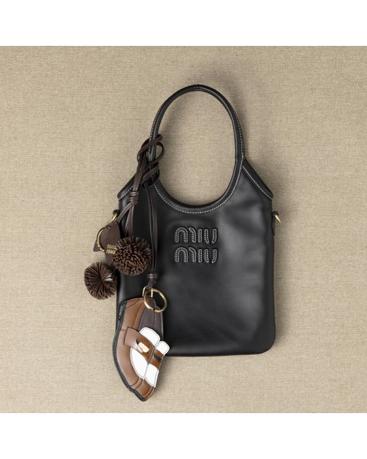 Miu Miu Penny Loafer Leather Keychain Trick in Natural | Lyst