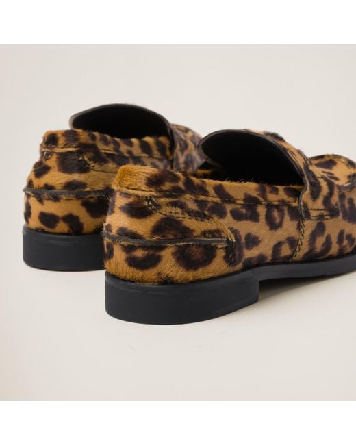 Miu Miu Leopard-print Calf Hair-effect Loafers | Lyst Miu Miu Leopard-print Calf Hair-effect Loafers | Lyst