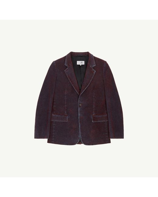 MM6 by Maison Margiela Flocked Denim Suit Jacket in Purple for Men ...