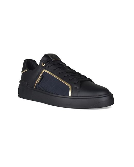Balmain Calfskin B-Court Sneakers in Black for Men | Lyst